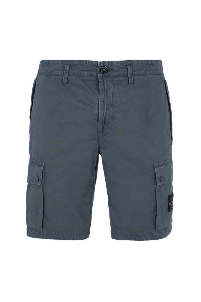 STONE ISLAND - Bermuda shorts ‘old’ treatment gray (38711) - Vousten Sports