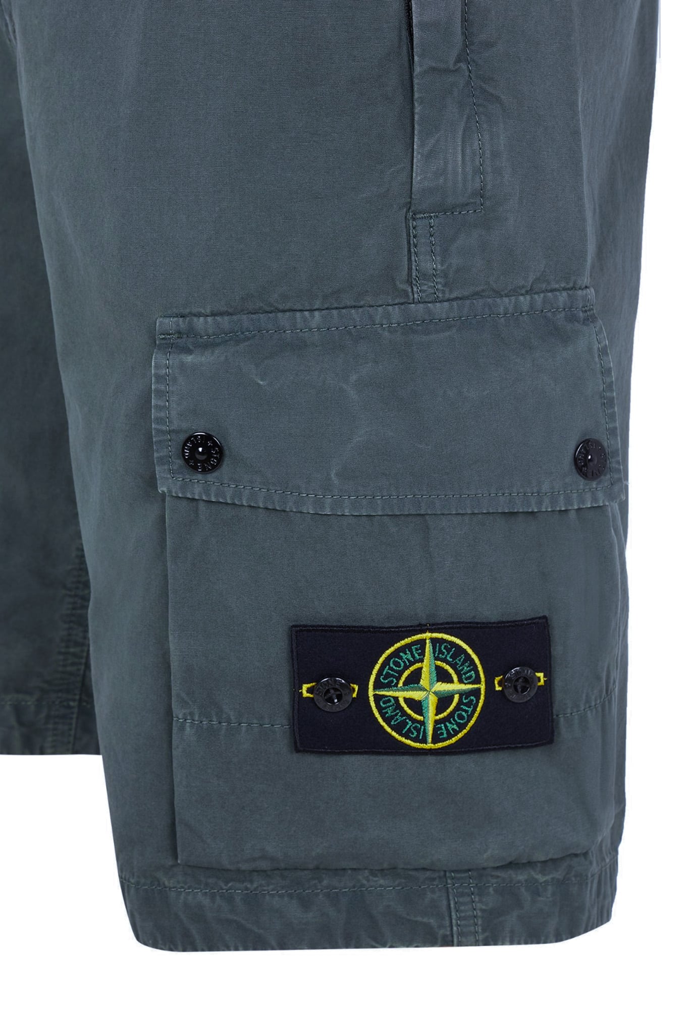 STONE ISLAND - Bermuda shorts ‘old’ treatment gray (38711) - Vousten Sports